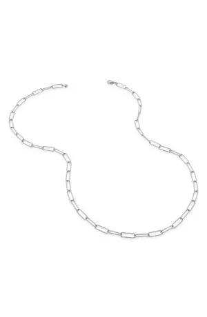 Monica Vinader Alta Textured Chain Link Necklace - Silver