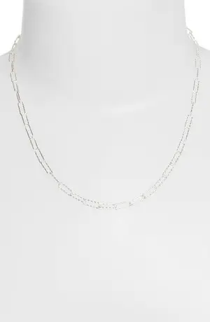 Monica Vinader Alta Textured Chain Link Necklace - Silver