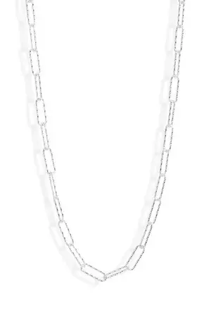 Monica Vinader Alta Textured Chain Link Necklace - Silver