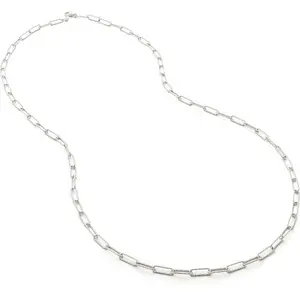 Monica Vinader Monica Vinader Alta Textured Chain Link Necklace Sterling Silver
