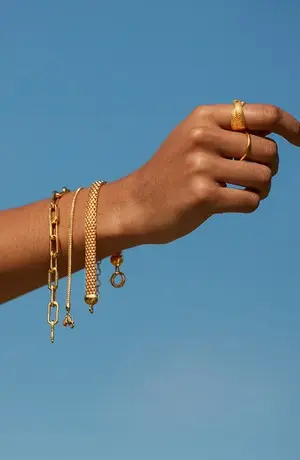 Monica Vinader Heirloom Woven Wide Chain Bracelet