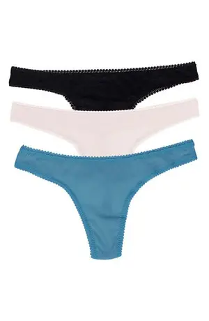 ON GOSSAMER 3-pack Mesh Thongs Black/maui/niagara