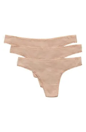 ON GOSSAMER 3-pack Mesh Thongs - Champagne