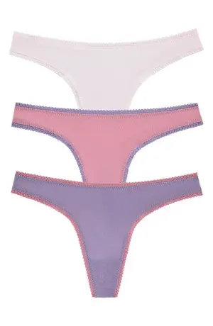 ON GOSSAMER 3-pack Mesh Thongs Daybreak/confetti/chalk