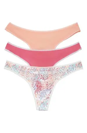 ON GOSSAMER 3-pack Mesh Thongs Dl/con/tp