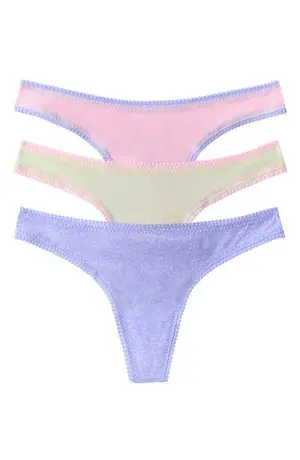 ON GOSSAMER 3-pack Mesh Thongs - Dl/pd/ma