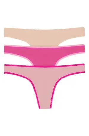 ON GOSSAMER ON GOSSAMER 3-Pack Mesh Thongs Dp/eb/chp