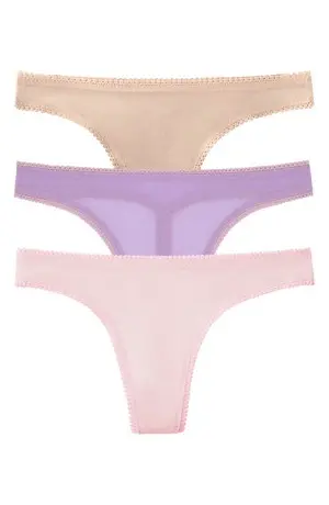 ON GOSSAMER ON GOSSAMER 3-Pack Mesh Thongs Pny/rl/chp