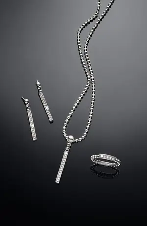 Lagos Caviar Icon Spark Diamond Stacking Ring - Siver/diamond