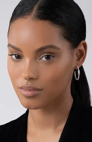 Lagos Caviar Spark Diamond Hoop Earrings - Silver/diamond