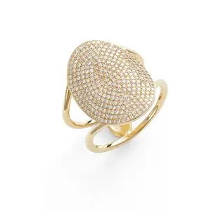 Ef Collection Jumbo Oval Pavé Diamond Ring - Yellow Gold
