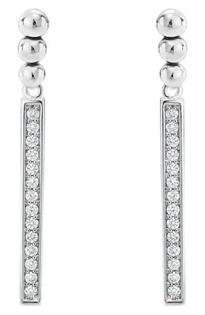 Lagos Caviar Spark Diamond Drop Earrings - Silver/diamond