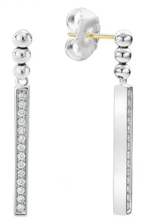 Lagos Caviar Spark Diamond Drop Earrings