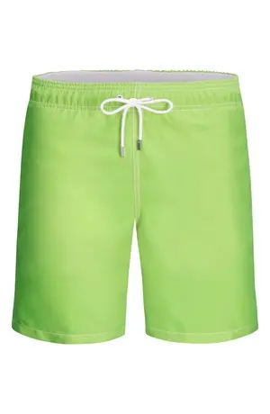 Bugatchi Solid Swim Trunks Apple