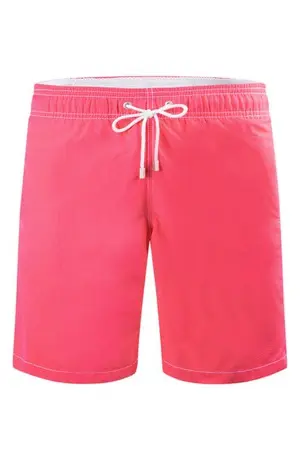 Bugatchi Solid Swim Trunks Bubblegum