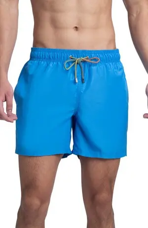 Bugatchi Solid Swim Trunks Classic Blue