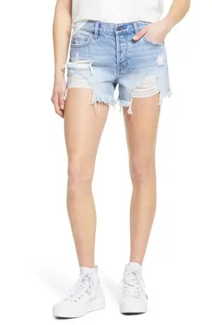 HIDDEN JEANS Destroyed Nonstretch Denim Cutoff Shorts