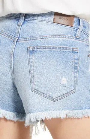 HIDDEN JEANS Destroyed Nonstretch Denim Cutoff Shorts