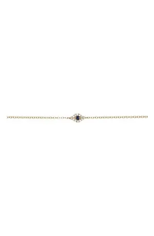 Ef Collection Diamond & Sapphire Evil Eye Chain Bracelet - Yellow Gold