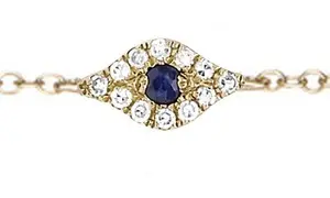 Ef Collection Diamond & Sapphire Evil Eye Chain Bracelet