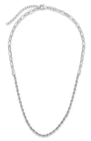 Sterling Forever Rope Twist Chain Necklace - Silver