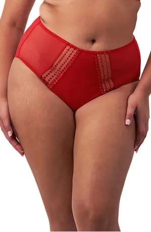 Elomi Matilda Full Figure Embellished Briefs - Haute Red