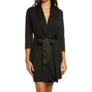 Fleur't Iconic Short Robe Black