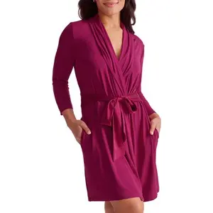 Fleur't Iconic Short Robe - Dark Cherry