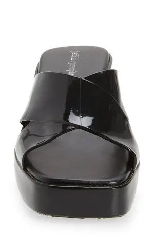 Jeffrey Campbell Platform Slide Sandal - Black Shiny