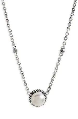 Lagos Luna Pearl Pendant Necklace - Silver/pearl