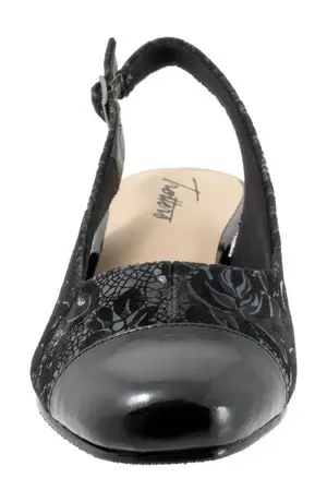 Trotters Dea Leather Slingbacks - Black Floral