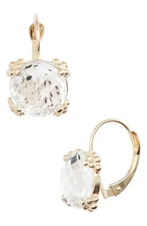 Anzie Dew Drop White Topaz Cluster Drop Earrings - Gold