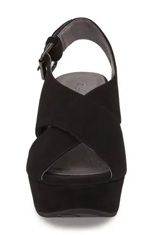 CHOCOLAT BLU Wim Platform Wedge Sandal - Black Suede
