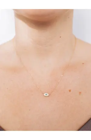 Anzie Dew Drop Turquoise Evil Eye Pendant Necklace