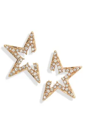 Ettika Star Light Crystal Stud Earrings - Gold