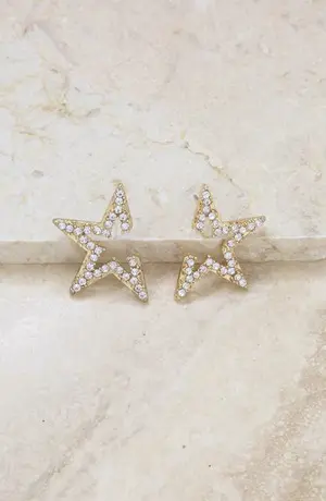 Ettika Star Light Crystal Stud Earrings