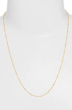 Monica Vinader Fine Beaded Chain Necklace - Gold