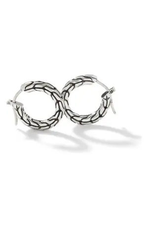 John Hardy Carved Chain Hoop Earrings