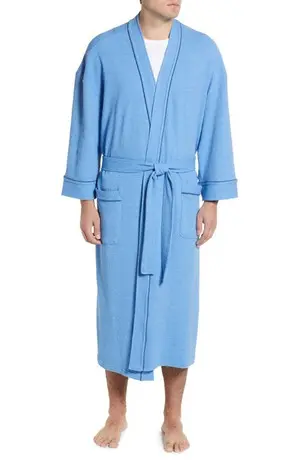 Majestic International Waffle Knit Robe - Blue