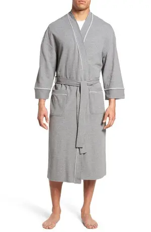 Majestic International Waffle Knit Robe - Fog