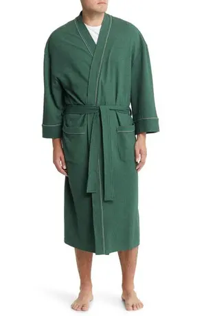 Majestic International Waffle Knit Robe - Grass Green