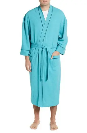 Majestic International Waffle Knit Robe - Peacock