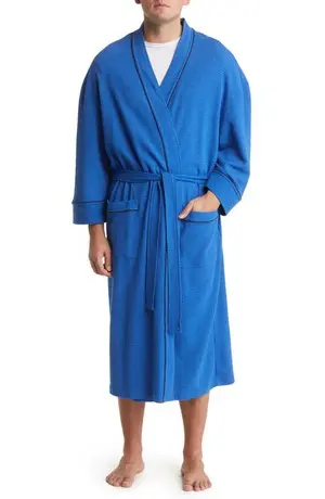 Majestic International Waffle Knit Robe Royal/navy