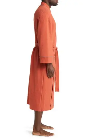 Majestic International Waffle Knit Robe - Terracotta