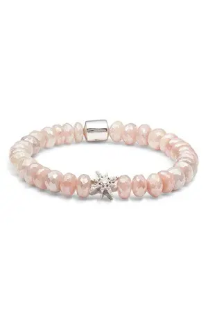 Anzie Anzie Boheme Beaded Bracelet Silver/ Pink Moontstone