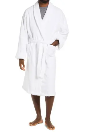 Majestic International Earthright Shawl Collar Terry Robe - White