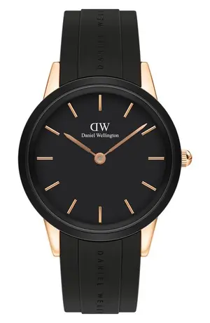 DANIEL WELLINGTON Daniel Wellington Iconic Motion Strap Watch Rose Gold/ Black
