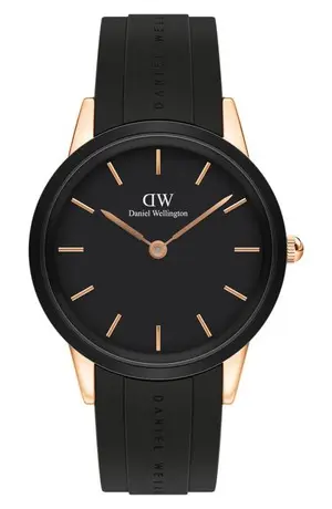 DANIEL WELLINGTON Iconic Motion Strap Watch - Rose Gold/white
