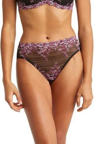 Wacoal Embrace Lace® High Cut Briefs Black/ Berry Multi