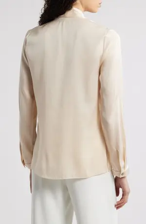Kobi Halperin Nellie Stretch Silk Georgette Top - Ecru
